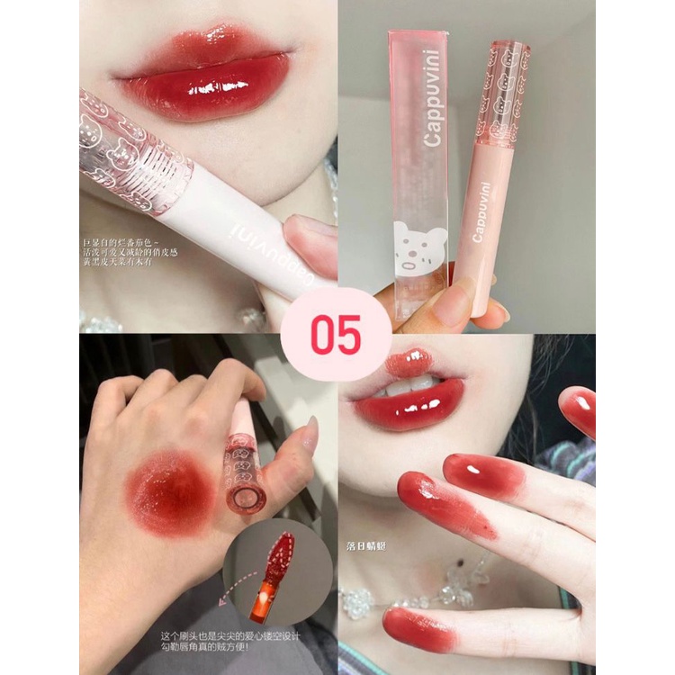Jual BPOM CAPPUVINI Pink Bear Jelly Lip Cream Watery Lipstik Luminous XX039 CP74 | Shopee Indonesia