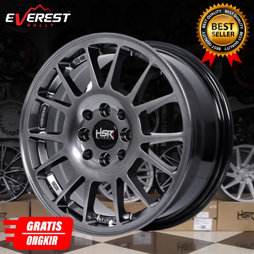 Jual Velg Mobil HSR FE02 R15 Lebar 65 Baut 8 PCD 4X100-114,3 ET42 HYPER BLACK | Shopee Indonesia