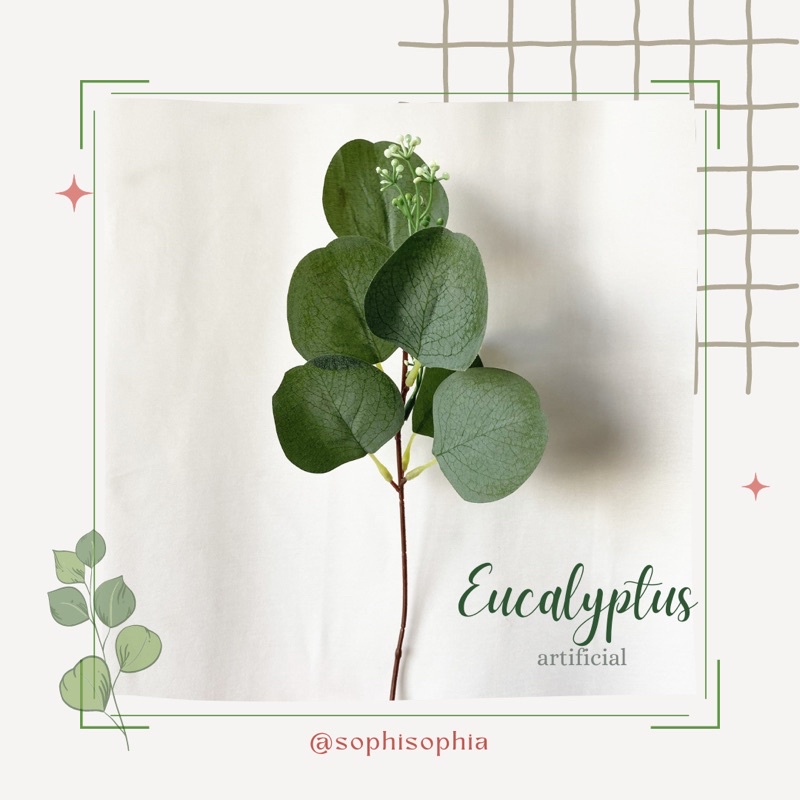 Jual Daun Eucalyptus Palsu Artificial Mirip Asli / Bunga Daun Dolar ...