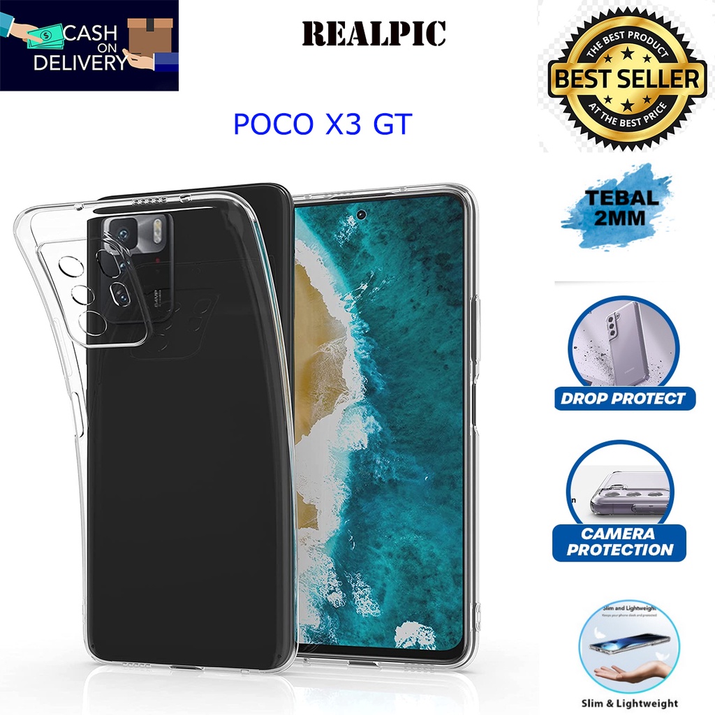 Jual Case Xiaomi POCO X3 GT Casing Clear HD KETEBALAN 2MM BENING ...