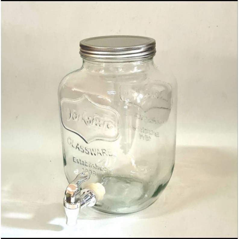Jual Beverage Glass Dispenser Minuman Kaca 4 Liter Satuan | Shopee ...