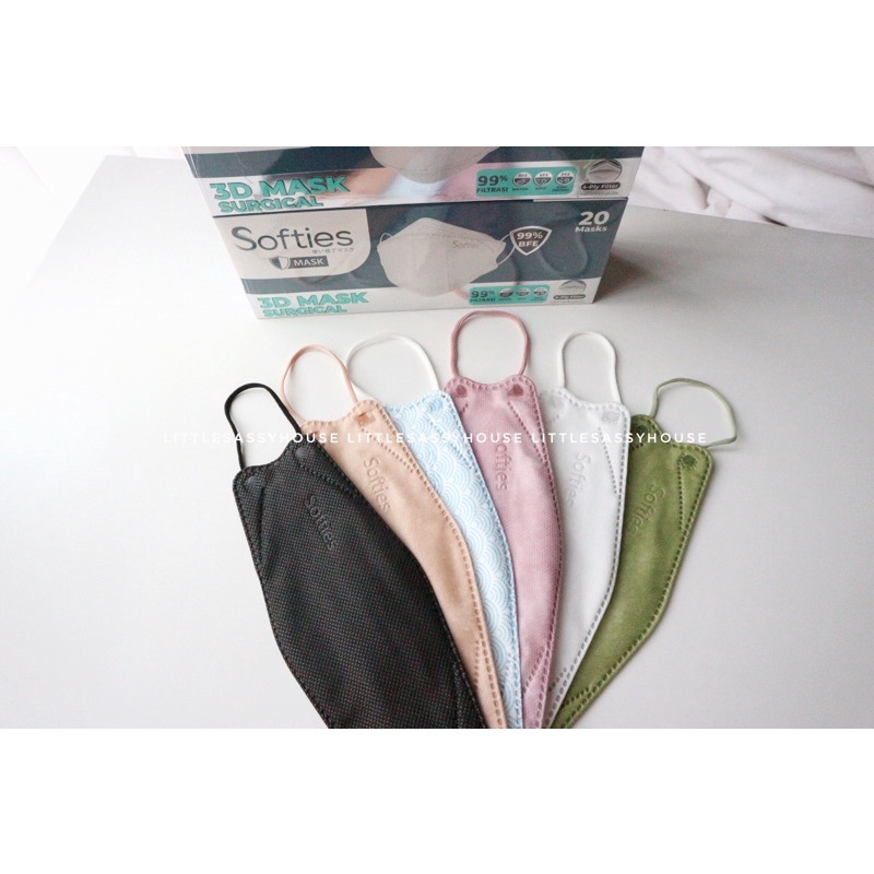 Jual SOFTIES SURGICAL MASK 3D limited edition (color) - 4ply READY BOX ...
