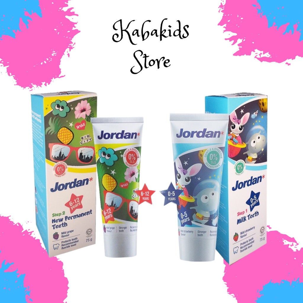 Jual Jordan Kids Toothpaste Jordan Oral Care Kids Toothpaste Step 1 ...