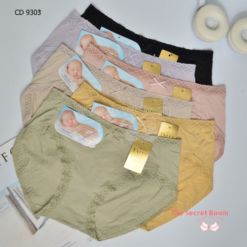 Jual TALLY CD CELANA DALAM 9303 | FREE SIZE | FIT XL | BAHAN BABY SKIN MIX RENDA | Shopee Indonesia