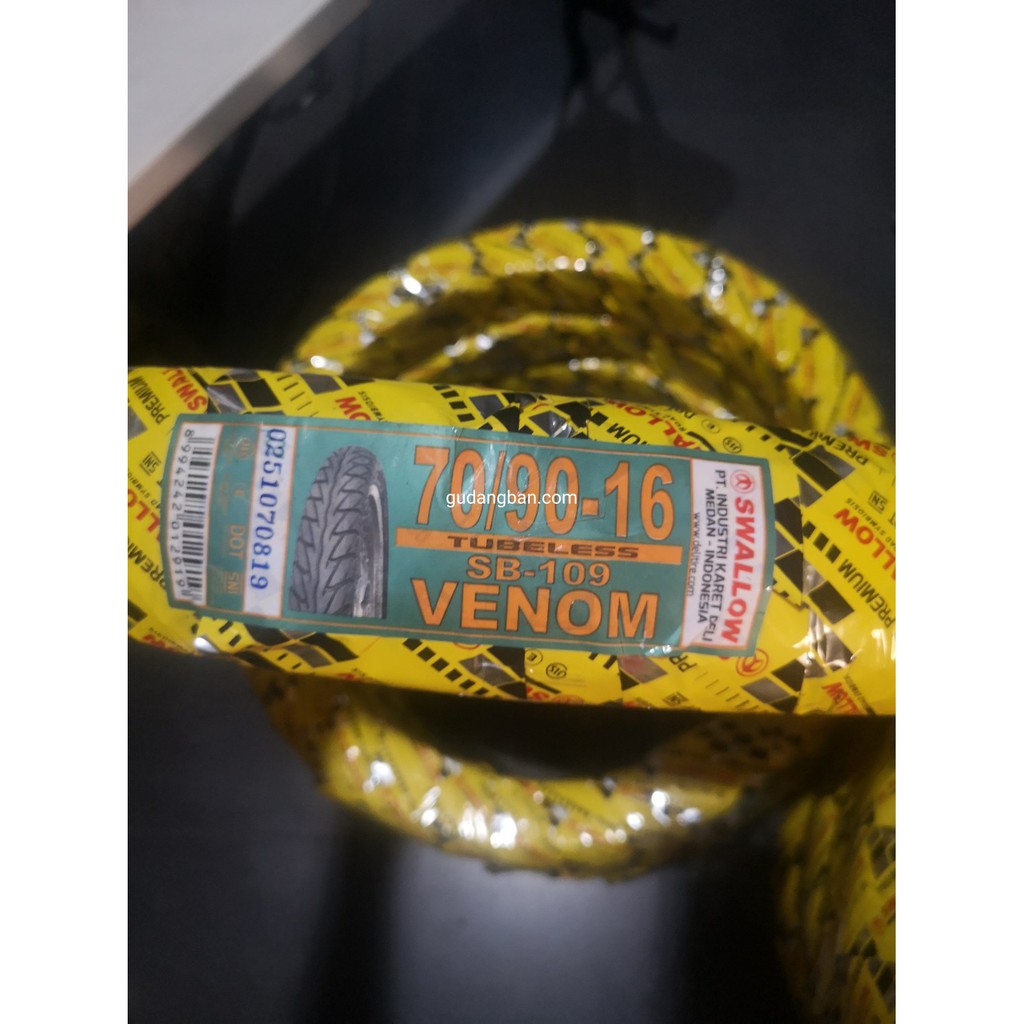 Jual ( TUBELESS ) VENOM 70 90 16 SB-109 SWALLOW SB109 SB 109 Ban Luar ...