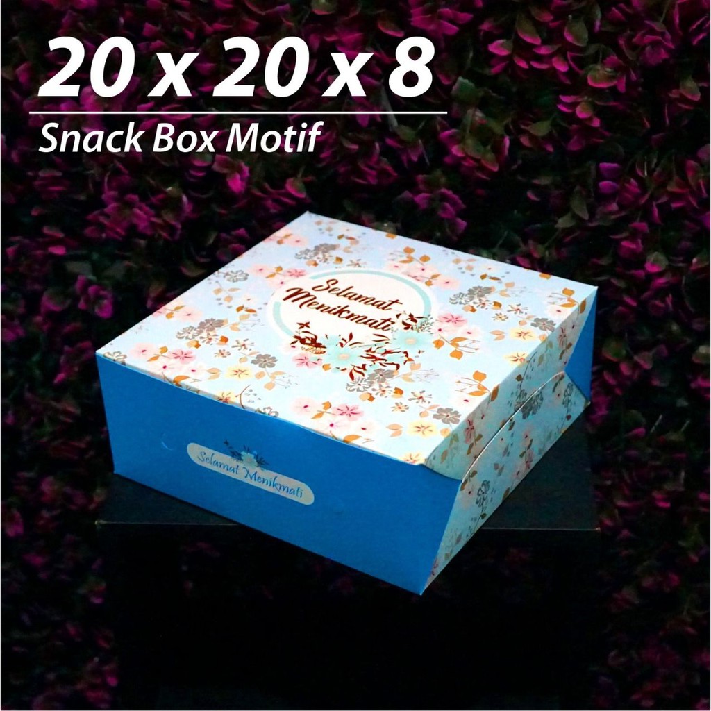 Jual Dus Makanan Motif 20 x 20 x 8 cm - Dus Kue - Snack Box - Warna ...