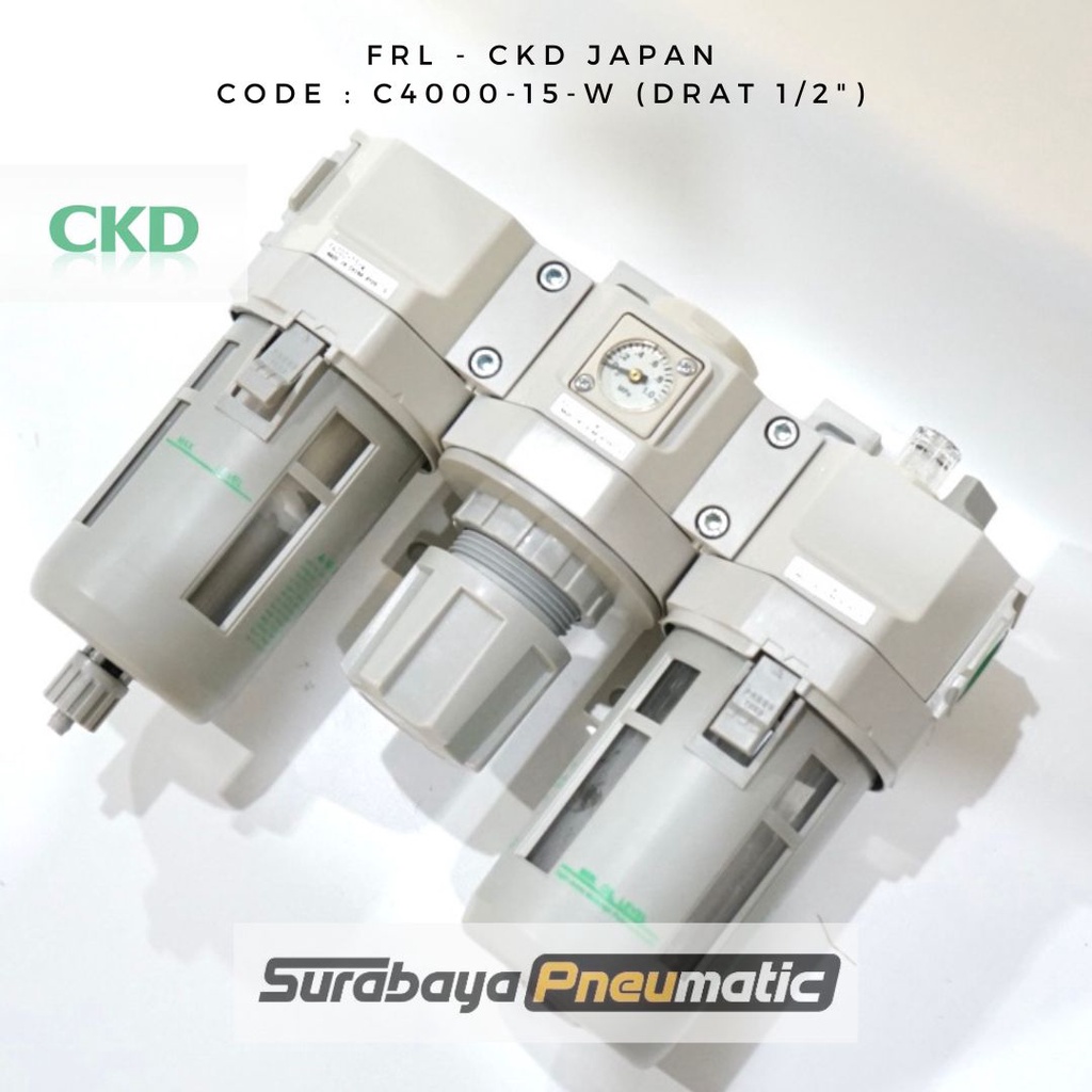 Jual CKD Japan - C4000-15-W (1/2") - Filter Regulator Lubricator / FRL ...