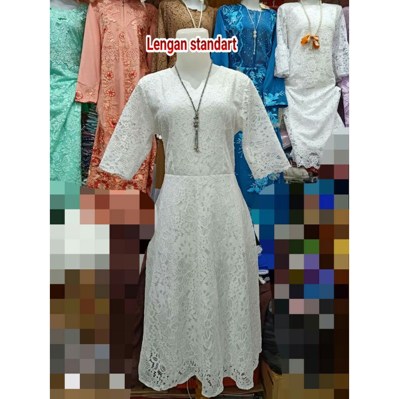 Jual DRESS BROKAT PUTIH | Shopee Indonesia