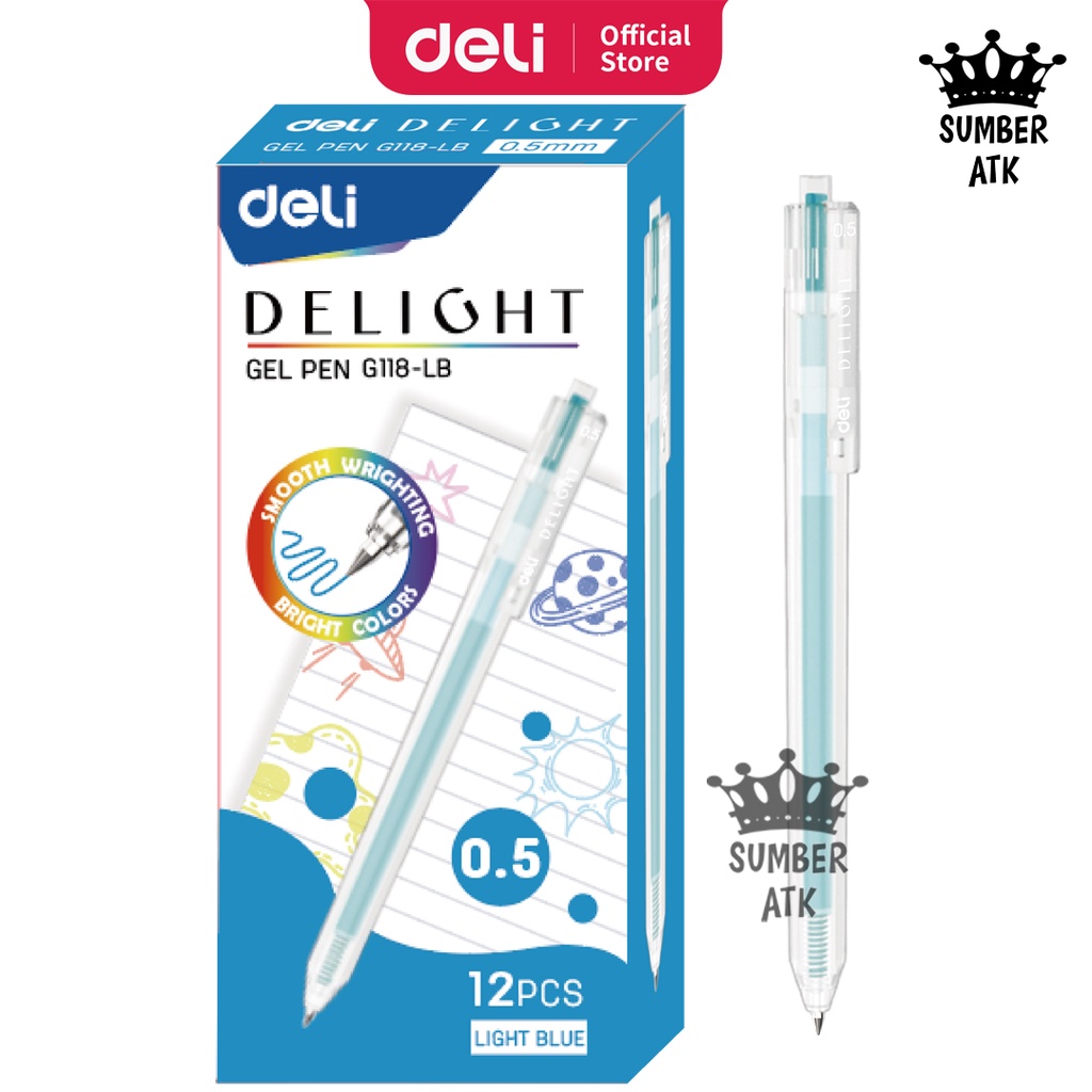 Jual Deli Gel Pen / Pulpen Gel 0.5 mm Berbagai Macam Warna EG118 / G118 | Shopee Indonesia