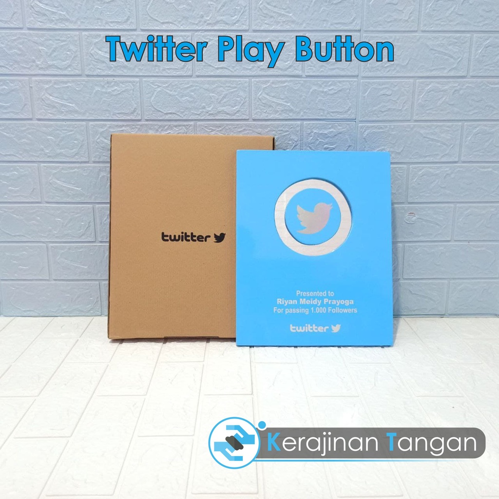 Jual Twitter Play Button Custom Nama | Shopee Indonesia