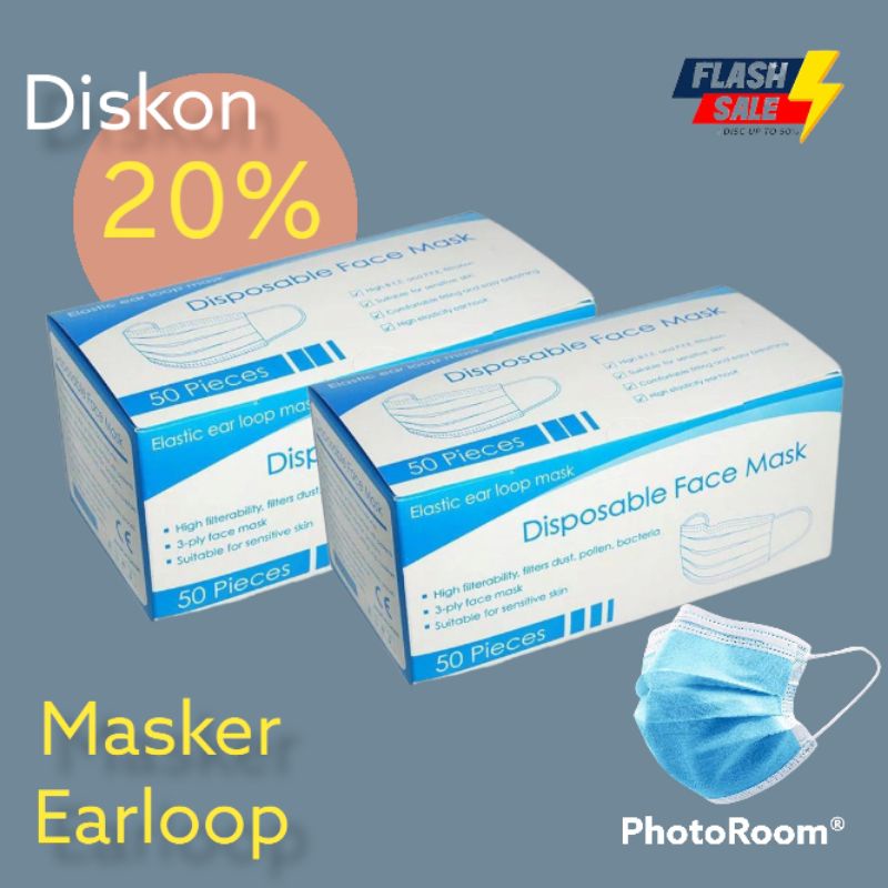 Jual Masker One Care Tebal Earloop Biru Hitam Pria Wanita 3 ply isi 50 ...