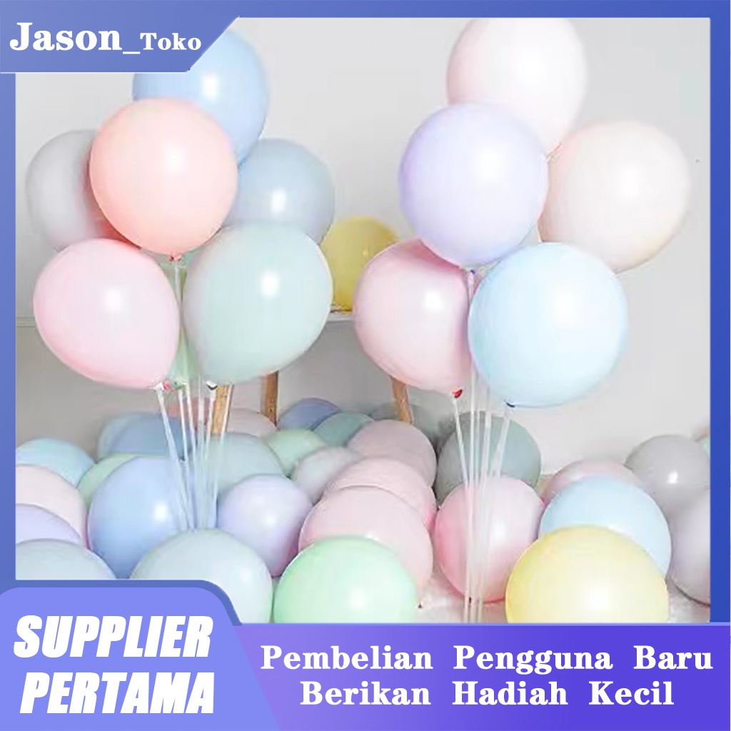Jual Balon macaron menebal balon lateks 10 inci pesta ulang tahun balon ...