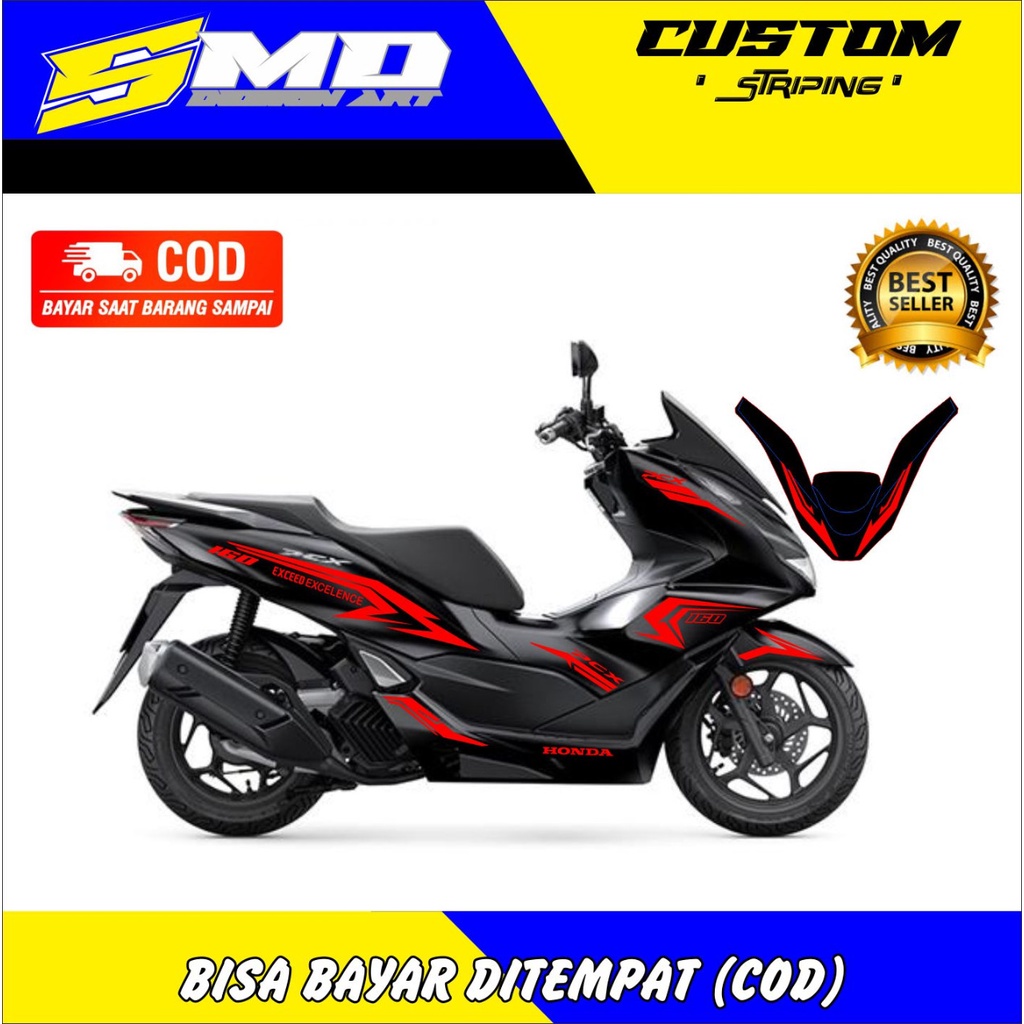 Jual CUTTING MOTOR PCX 160 STIKER PCX DOF HITAM STIKER CUTTING PCX ...