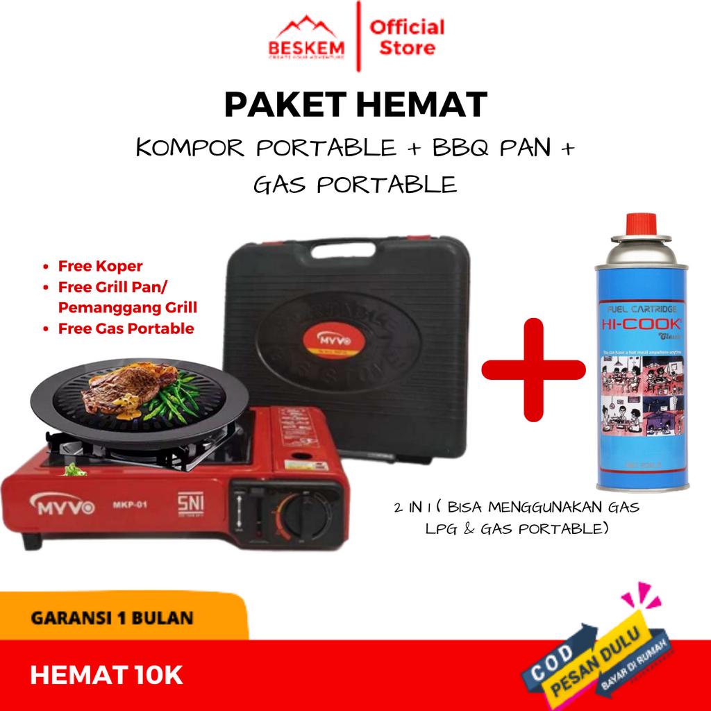 Jual Kompor Gas Portable Portabel Grill BBQ 2 In 1 Portebel Barbeque | Shopee Indonesia