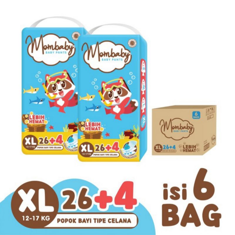 Jual Mombaby Pants XL22+4 1 Karton/1 dus (6 bags) | Shopee Indonesia