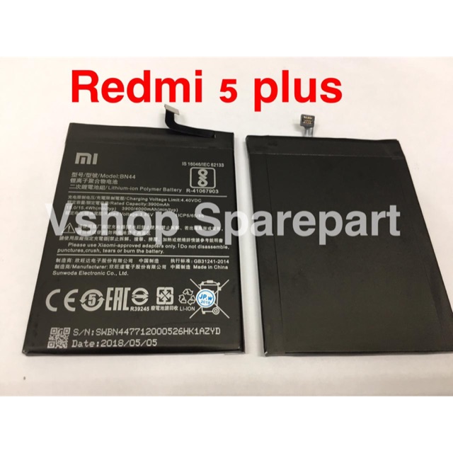 Jual BATERAI - BATRE XIAOMI REDMI 5+ 5 PLUS - BN44 BATTERY | Shopee ...