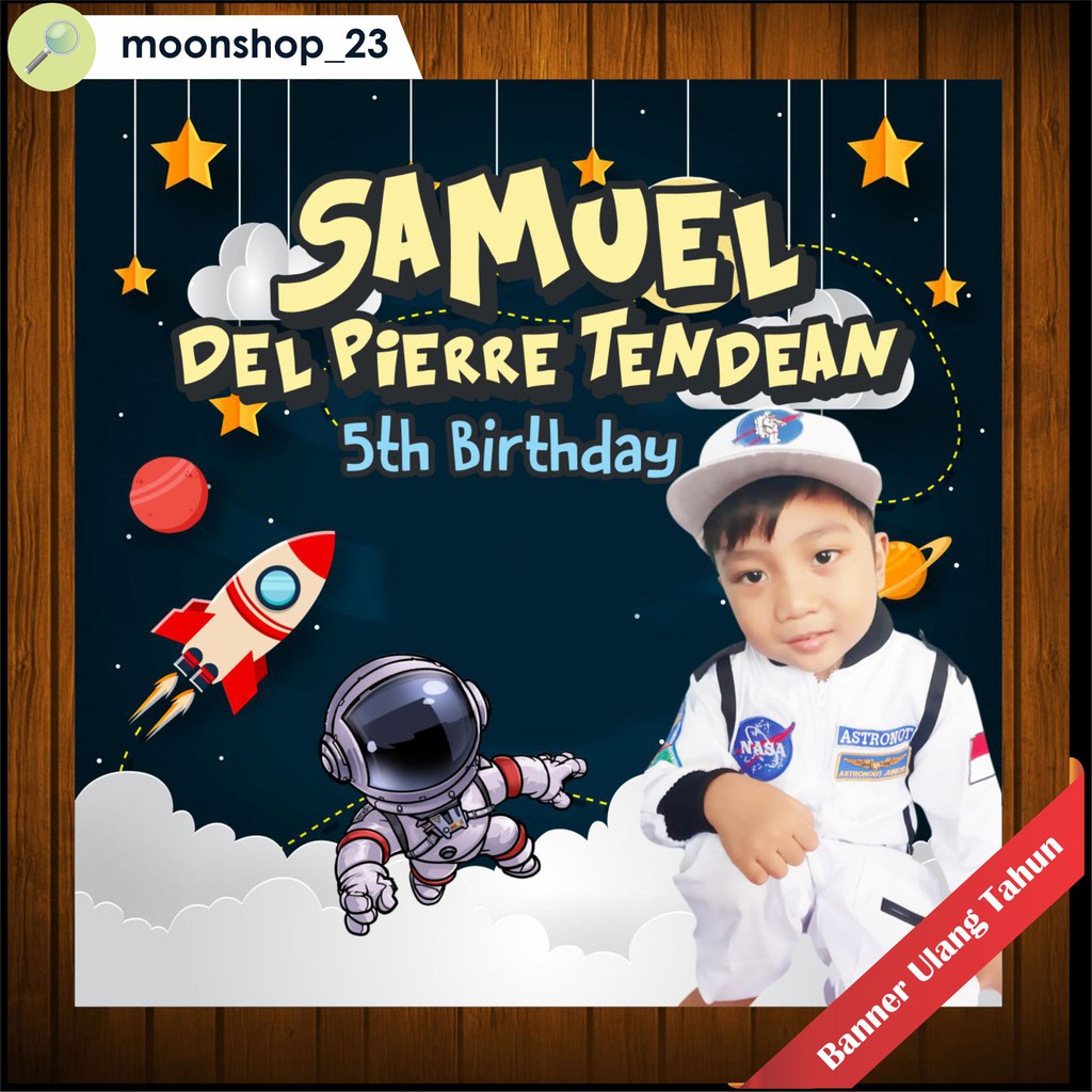 Jual Spanduk / Banner / Backdrop Ulang Tahun Custom Tema Astronot ...