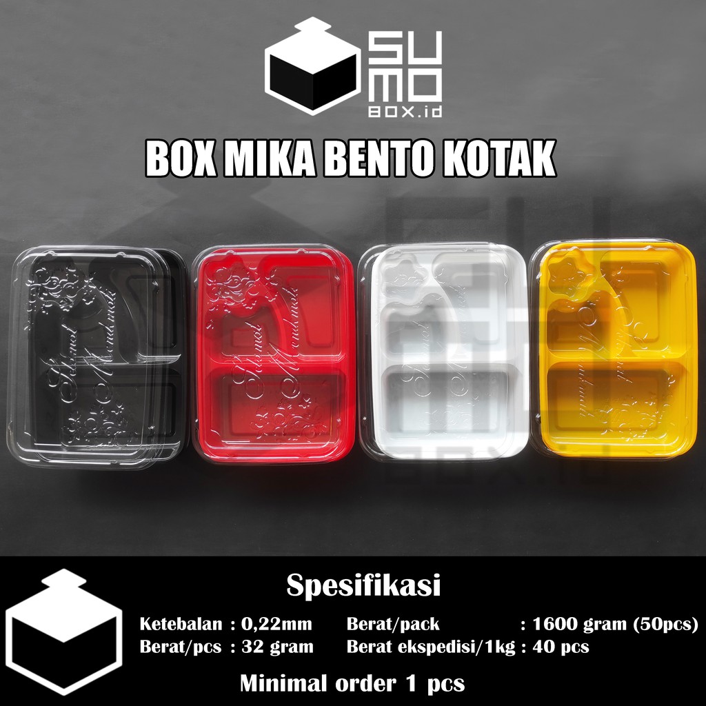 Jual Mika Bento Sekat 4 / mika bento KOTAK / tray bento / box bento 4 ...