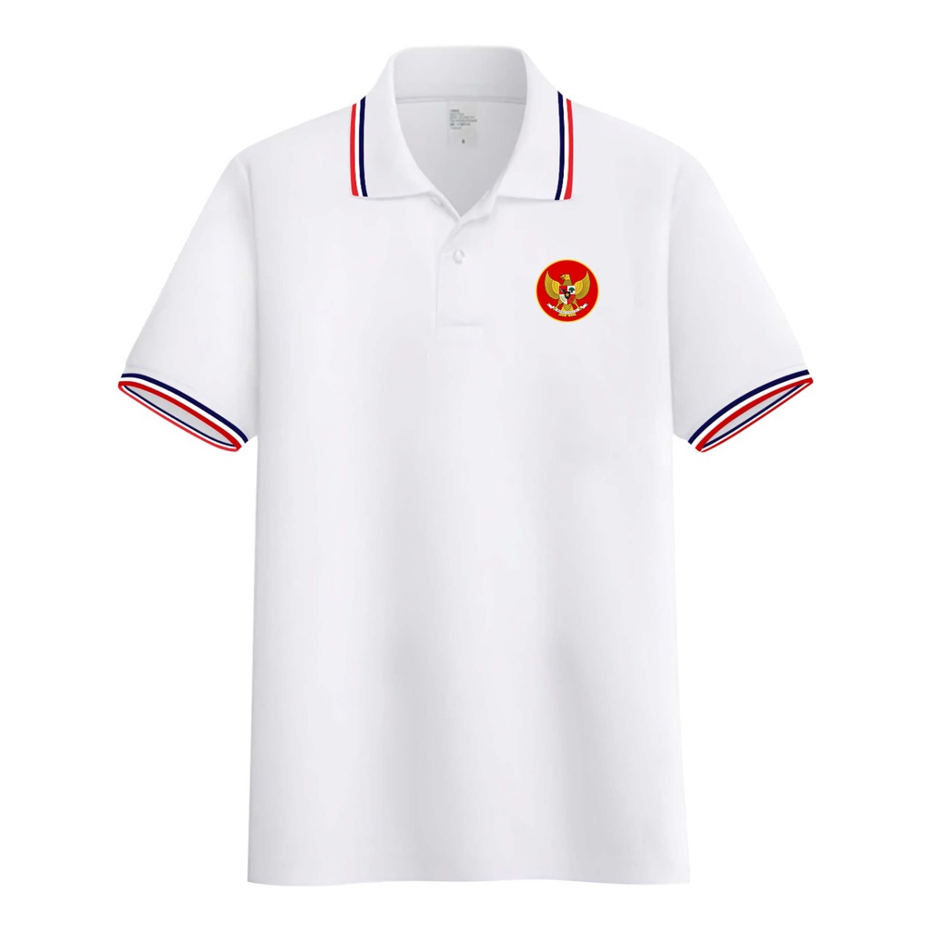 Jual Kaos Kerah Pria Logo Garuda / Polo List Garuda Merah | Shopee ...