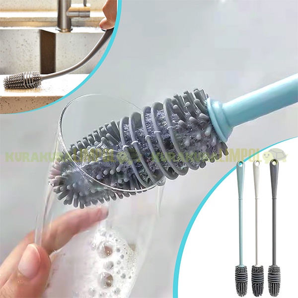 Jual Sikat Pembersih Botol Gelas Silikon Panjang Bottle Silicone Brush | Shopee Indonesia