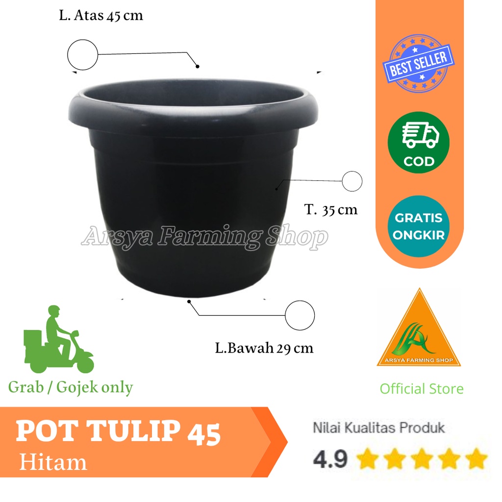 Jual Pot Tulip 45 cm / Pot Bunga 45 cm / Pot Ukuran Besar Grab / Gojeg ...