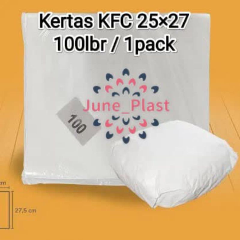 Jual Kertas nasi KFC isi 100 Lembar pembungkus nasi putih / Kertas ...
