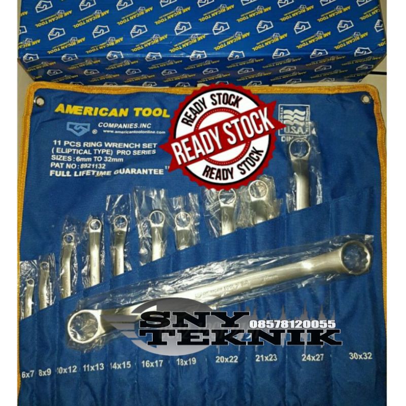 Jual Original Kunci Ring American Tool Set 11 Pcs 6 32 mm Shopee Indonesia
