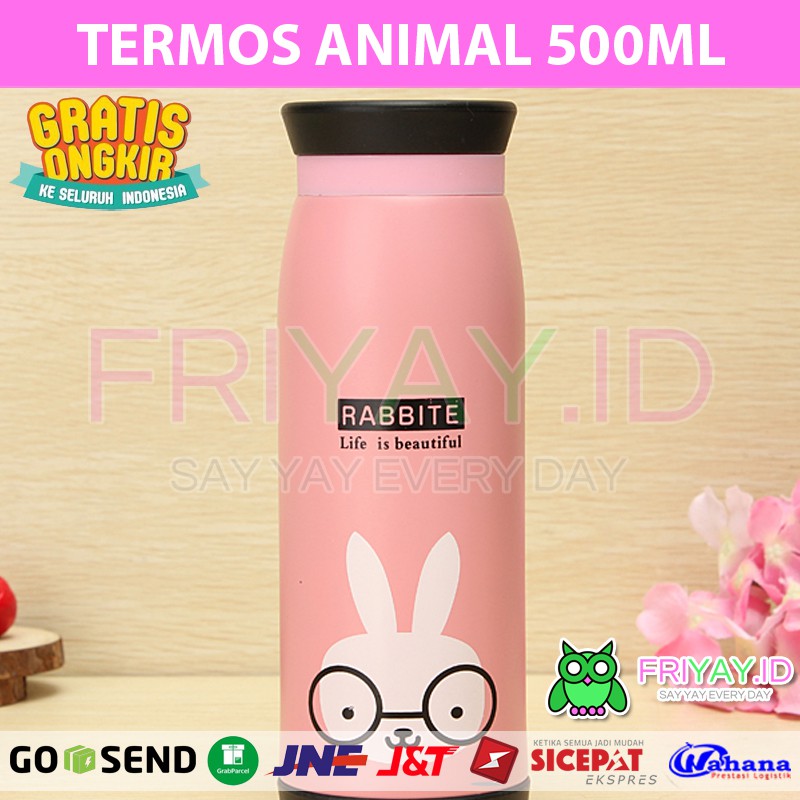 Jual Termos Air Karakter Animal Botol Minum Anak Gambar Kelinci ...