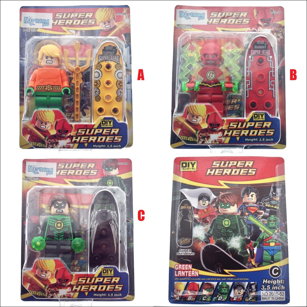 Jual Brick Super Heroes Allience Super Skateboard 3,5 Inch | ABC ...