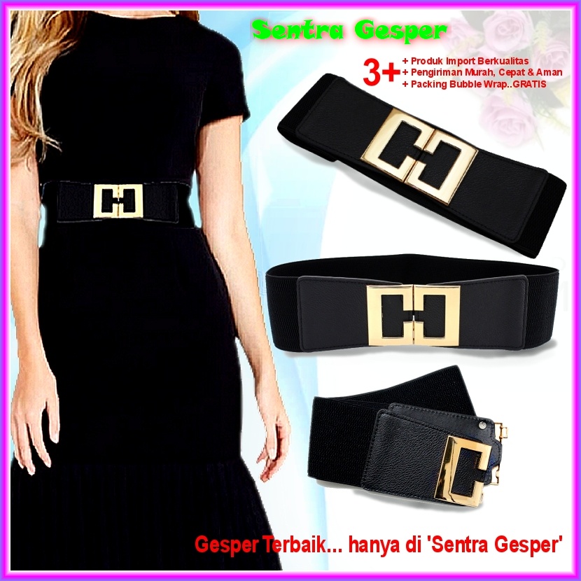 Jual Sabuk Ikat Pinggang Belt Wanita Gesper Karet Cewek Obi Korea Bulat Elastis ban Grosir Oby ...