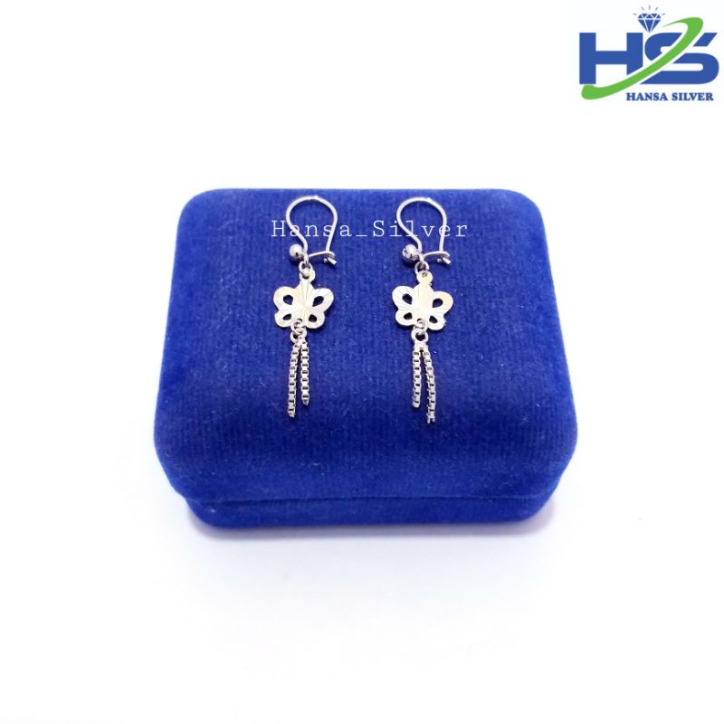 Jual Anting Perak Asli Silver 925 Lapis Emas Putih Model Agogo Italy Kupu - Kupu - Anting Wanita ...
