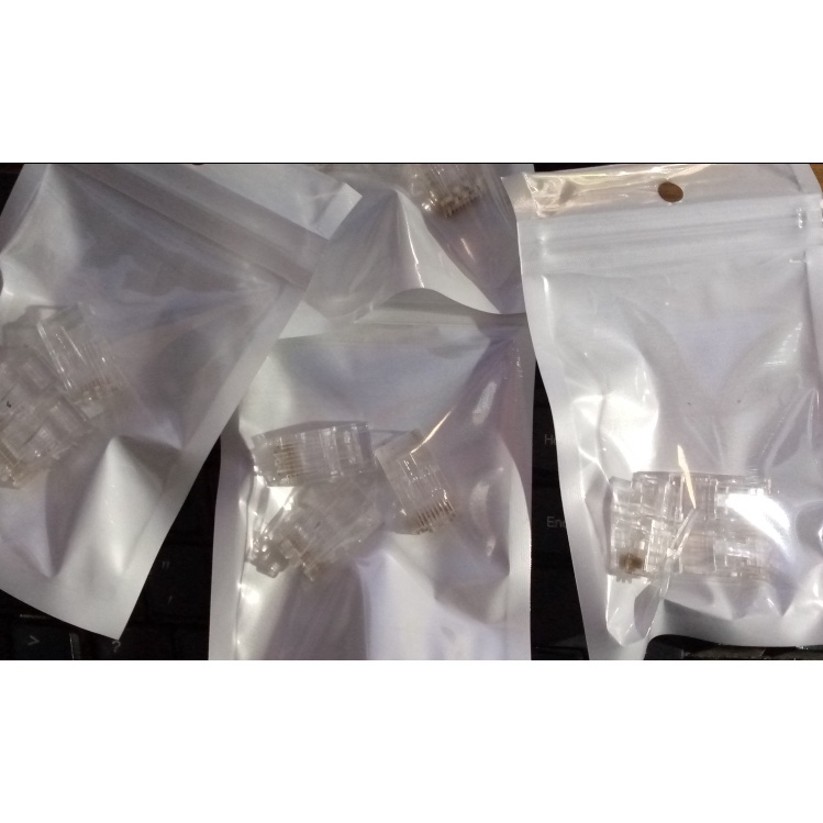 Jual Konektor RJ45 Standar Connector RJ-45 Kabel UTP RJ 45 Isi 3 Pcs ...