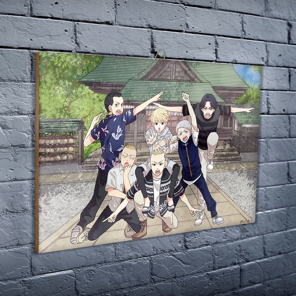 Jual Poster bingkai Kayu Bendera Logo Geng Tokyo Revengers Toman ...