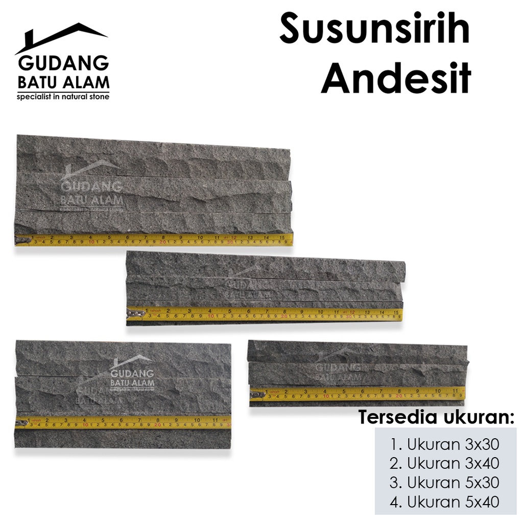 Jual Batu Alam Andesit Susun Sirih 3x30 | Shopee Indonesia