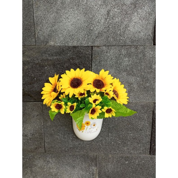 Jual (COD) BUNGA DINDING MATAHARI SET VAS TEMPEL DINDING OMBAK | Shopee ...