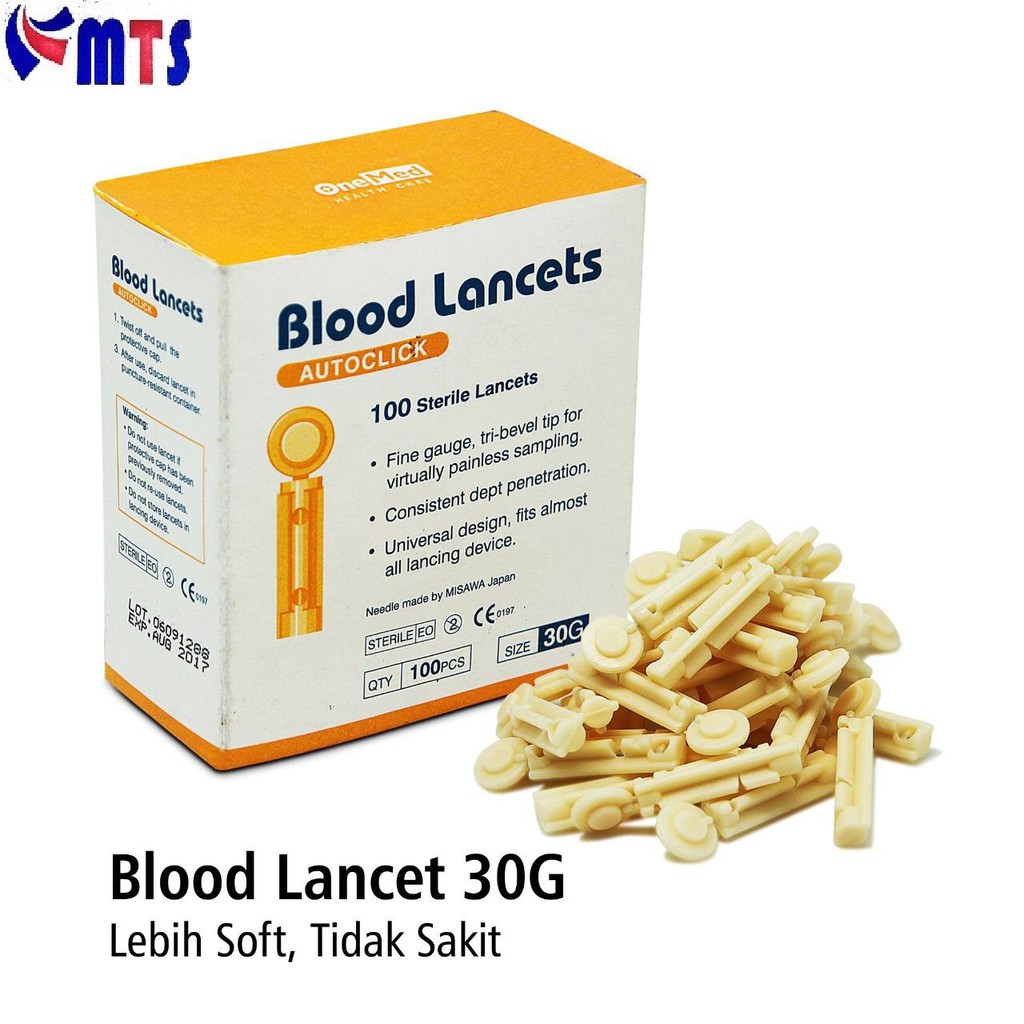 Jual COD - Onemed Blood Lancet 21G 28G 30G 26G isi 100pcs | Shopee ...