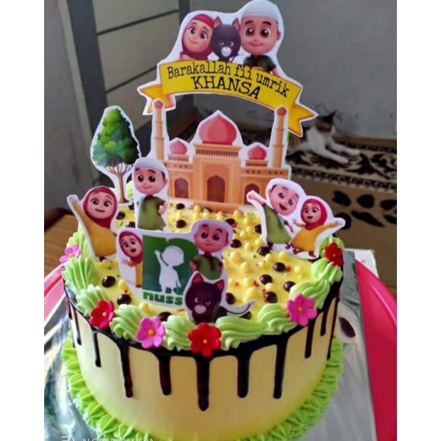 Jual cake ultah karakter nussa&rara/cake coklat/blackforest | Shopee ...
