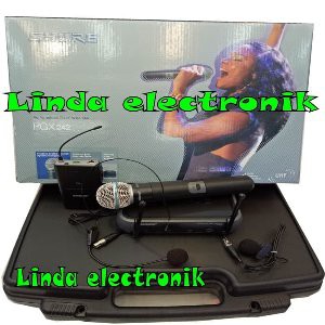 Jual Jual Mic Wireless Shure PGX 242 pegang clipon headset hitam ...