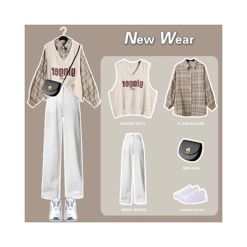 Jual Satu Set ootd Fashion Korea Kekinian/OOTD Korea/Satu set OOTD ...