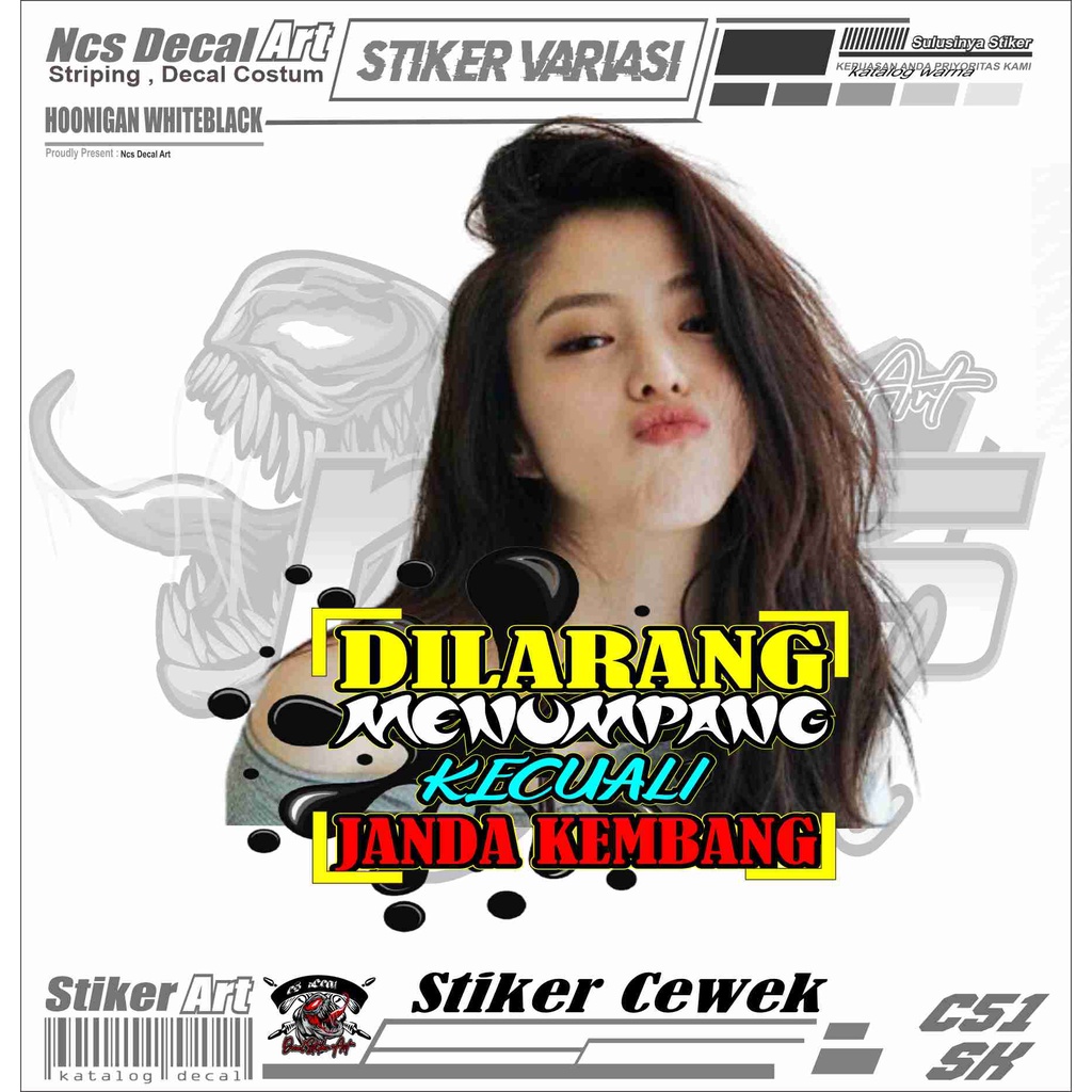 Jual stiker mobil decal gambar cewek keren vektor / sticker motor cewek ...