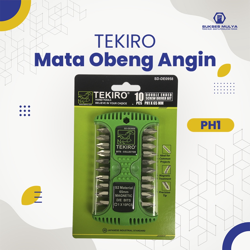 Jual TEKIRO Mata Obeng Angin Ph1 x 65 Plus Screwdriver Magnetic Bar Per ...