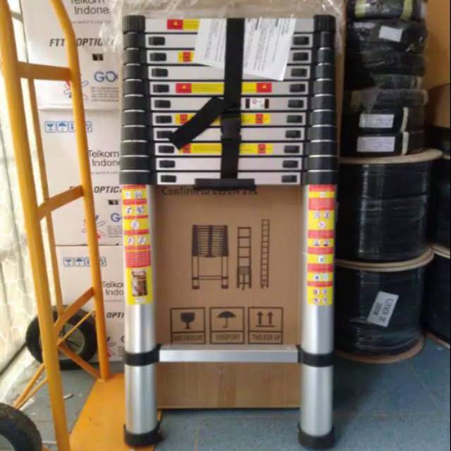 Jual TANGGA LIPAT STADEK ALUMINIUM TELESKOPIK 4,1M / TANGGA Single ...