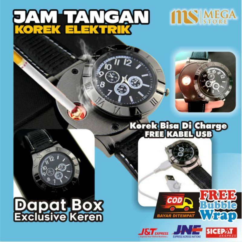 Jual Korek Api Elektrik Mancis Pemantik Api USB Jam Tangan Pria Cowok ...