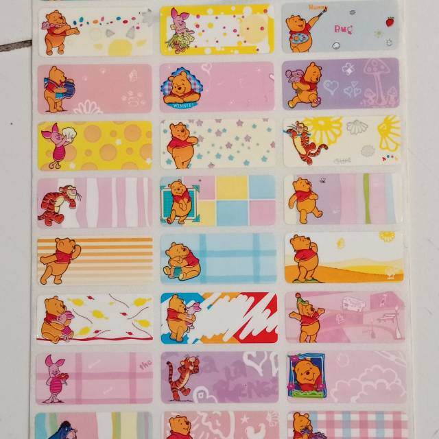 Jual Stiker label nama waterproof winnie the pooh | Shopee Indonesia