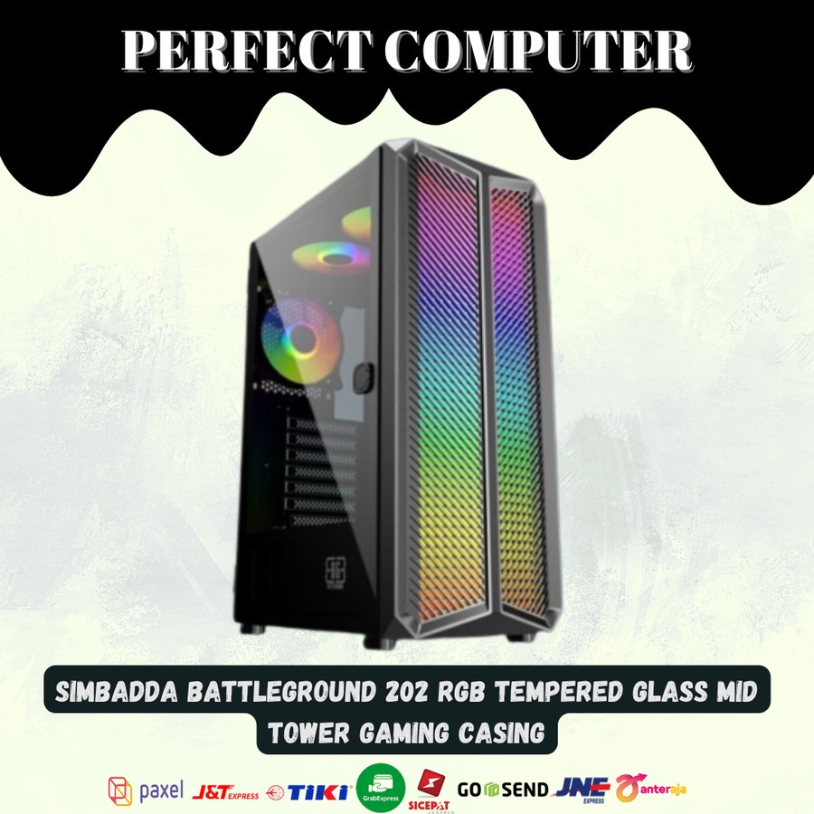 Jual Simbadda Battleground 202 RGB Tempered Glass Mid Tower Gaming ...