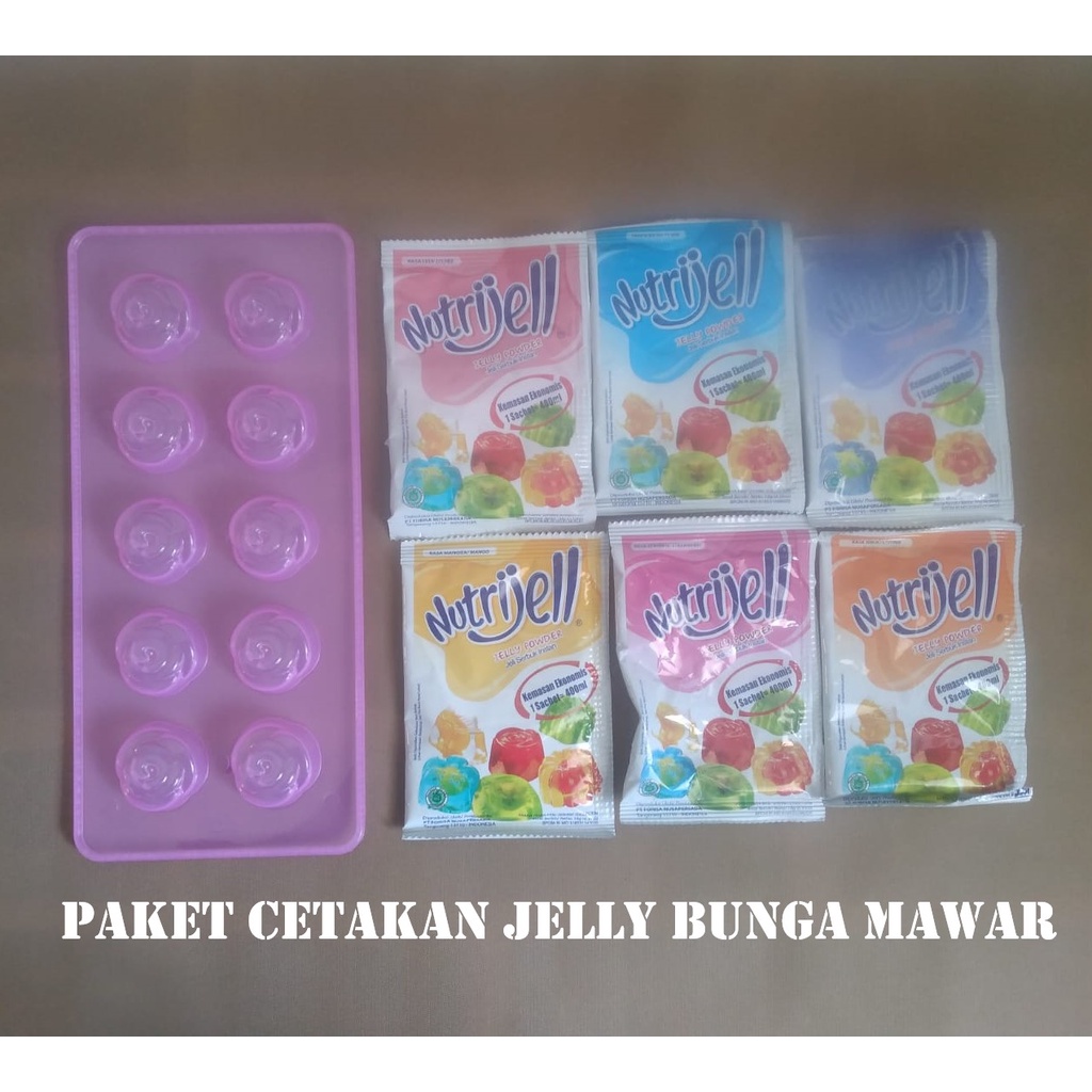 Jual PAKET Cetakan Jelly Bunga Mawar (cetakan mawar, 1nutrijell ...