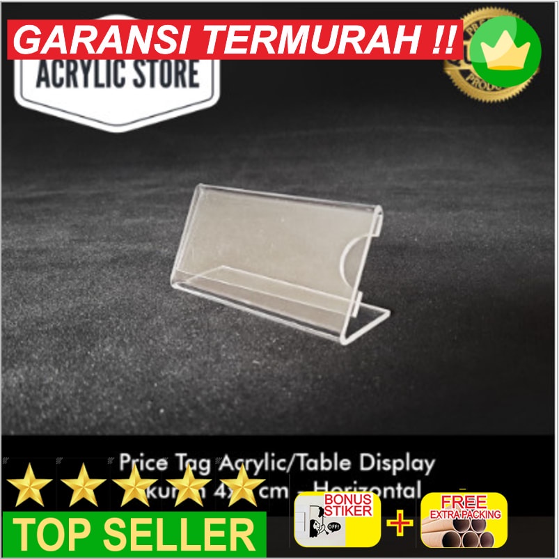 Jual Promo Price Tag Acrylic/Standing Harga Kecil Akrilik uk. 4x8 cm ...