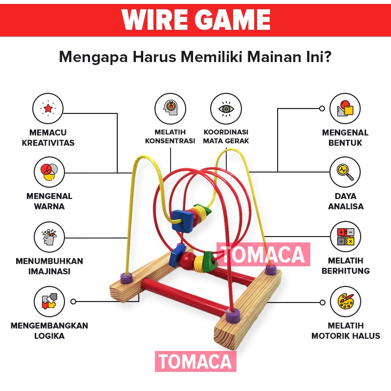 Jual Mainan Edukasi Anak Wire Game Kayu Alur Kawat Edukatif | Shopee ...