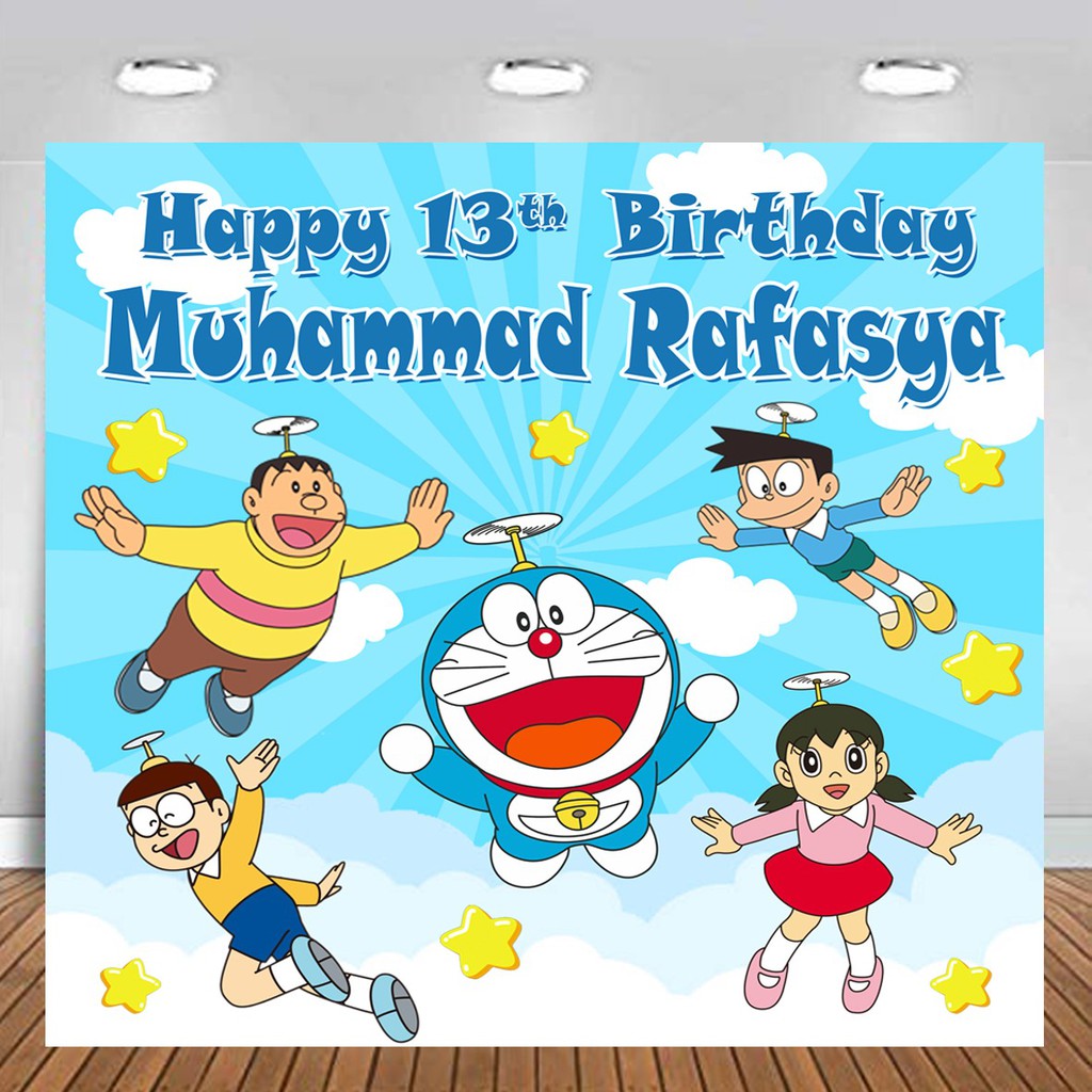Jual Doraemon Backdrop Flexi Banner Birthday / Spanduk Hiasan Dinding ...