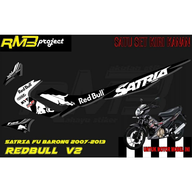 Jual Stiker Striping Variasi Satria Fu Barong Redbull V2 | Shopee Indonesia